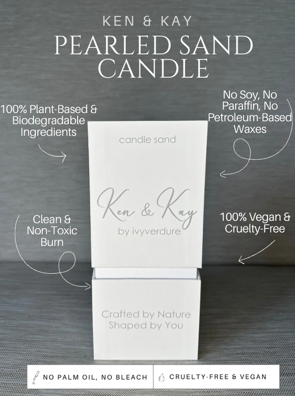 Ken & Kay Pearled Sand Candle - Fragrance Free - iVYVERDURE